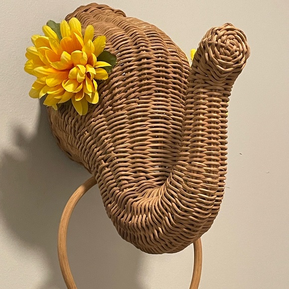 None | Accents | Vintage Wicker Wall Elephant Rack Euc | Poshmark